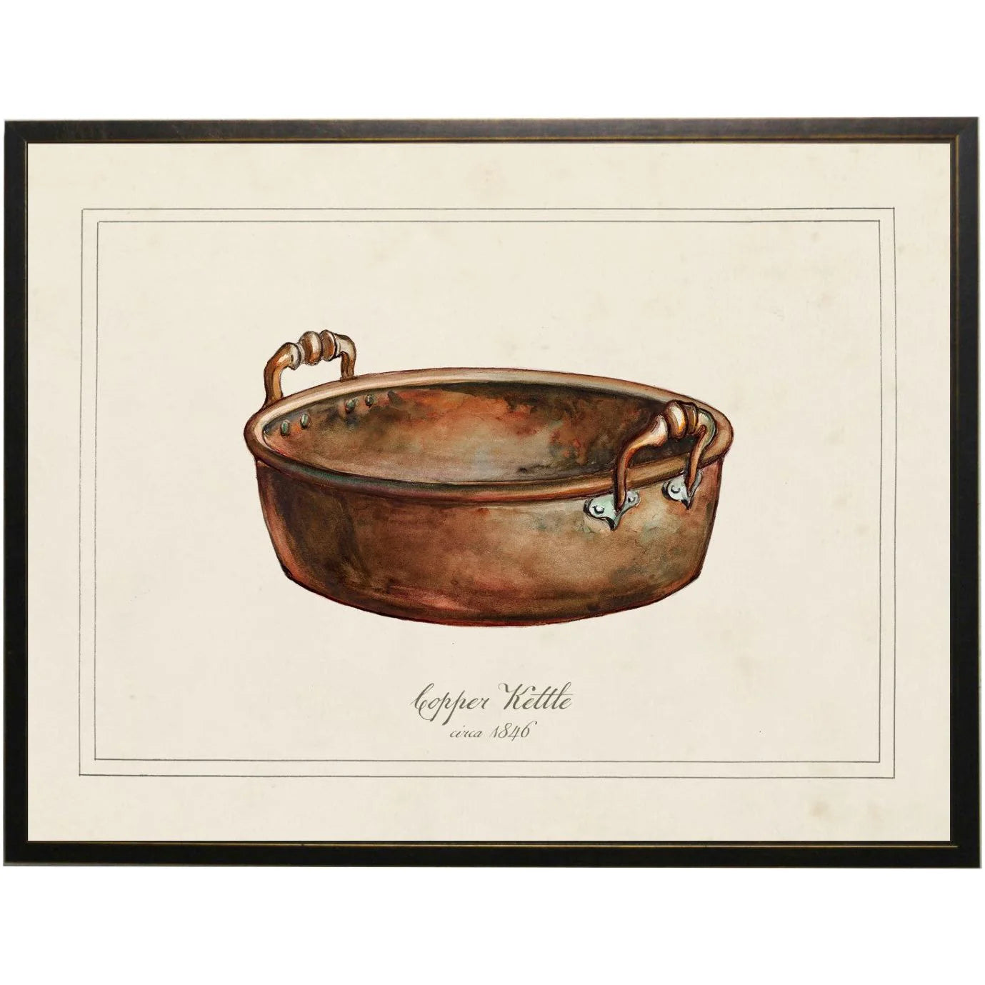 Watercolor Copper Kettle Painting Custom Framed Art – Gather Kitchen ...